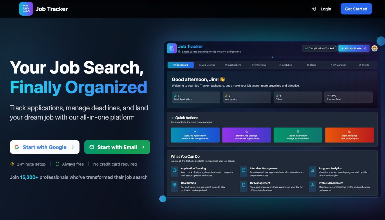 Job Tracker - AI Cover Letter Generator & Free Job Application Tracking